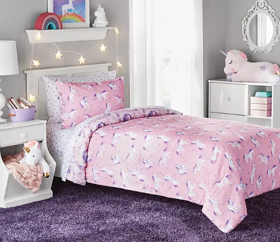 Member's Mark Kids' Unicorn Reversible Bed-in-a-Bag Comforter Set ...