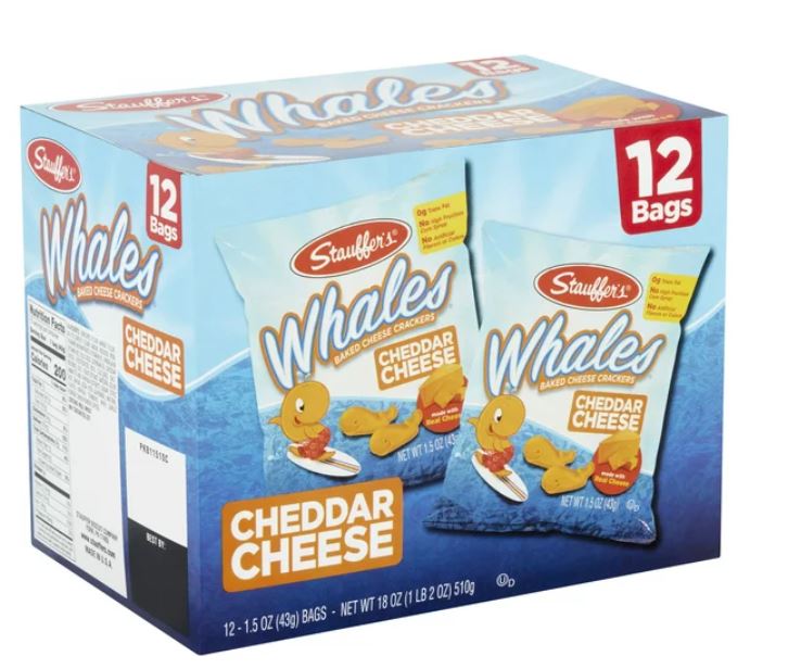 Stauffer's Whales Baked Cheddar Cheese Crackers, 1.5 Oz, 12 Ct ...