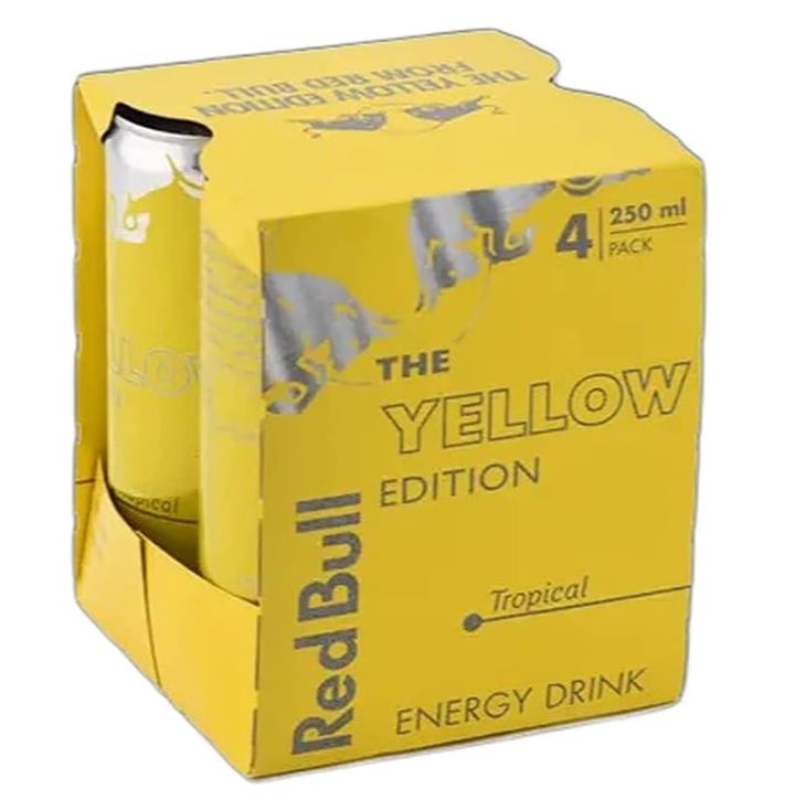 Red Bull The Yellow Edition Tropical Energy Drink - Pack Of 4 Cans (4 X ...